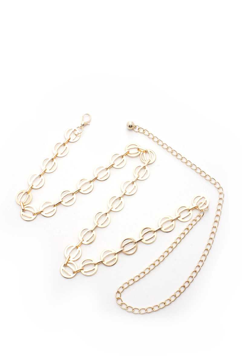 Circle Link Metal Chain Belt – Pink Famous