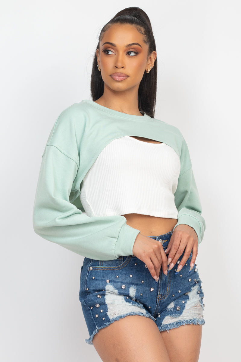 Crop Bolero Shrug – Pink Famous